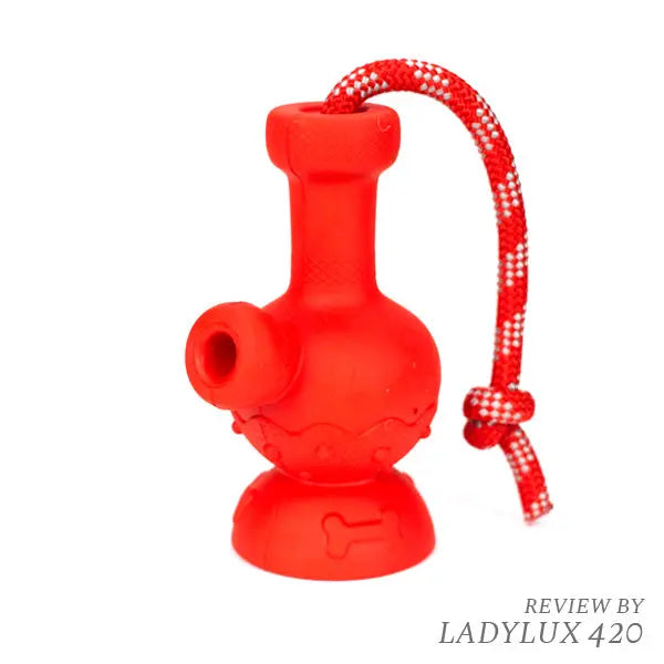 Water Pipe Dog Toy in Red by Puff Palz 6 inches | Tug & Toke – We Are Lux
